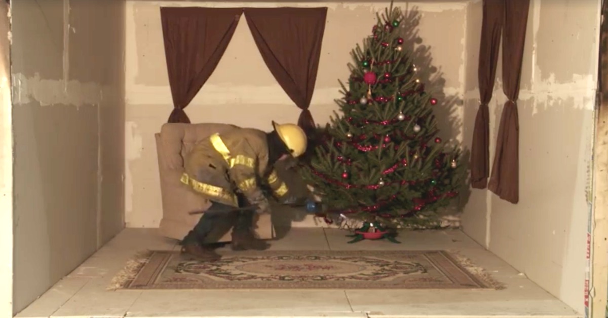 First Responder Lights Christmas Tree On Fire, 30 Seconds Later The ...