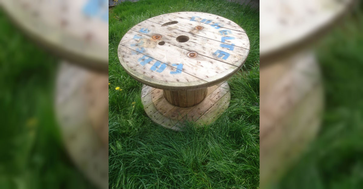 It Was Just An Old, Dusty Cable Spool. But Watch When He Grabs The Rope...