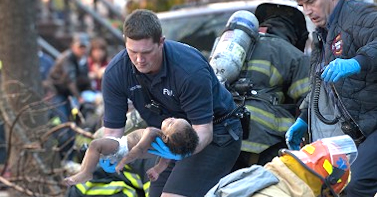 Hero Firefighter Risks His Life To Save Unconscious Baby! Amazing!