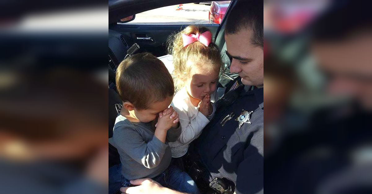 Cop's 2 Young Kids Hop In His Patrol Car. But Now Look At Their Hands ...