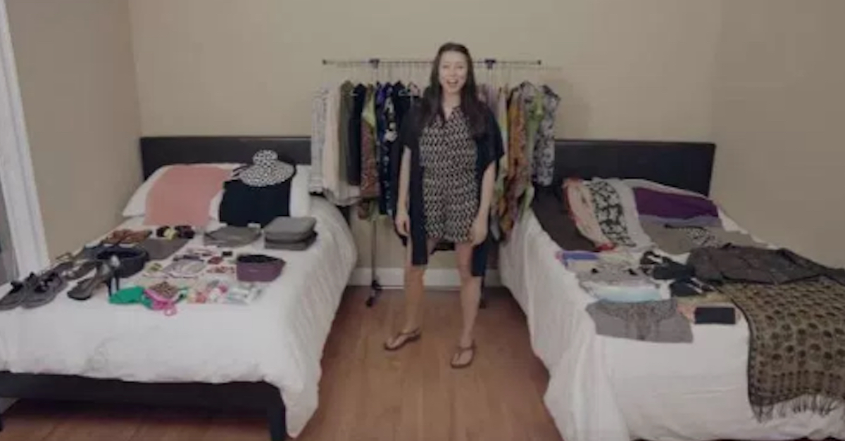 Woman Expertly Packs 100 Items Into A Tiny Carry-On Bag