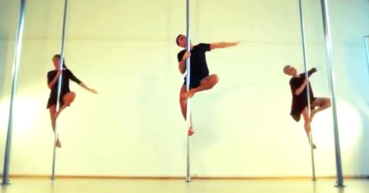 3 Dancers Work Their Poles During A Gravity-Defying Performance