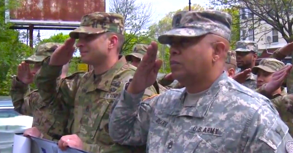These Soldiers Are All Lined Up To Salute. But Watch As The Camera Pans ...