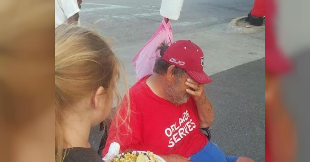 Little Girl Approaches A Sad Veteran. When She Hands Him THIS? I Lost It...