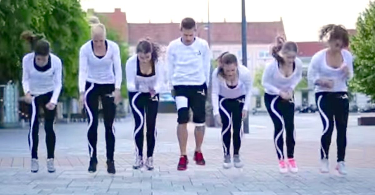 They Line Up And Do A Little Hop. But Watch Who’s Standing On Each End...