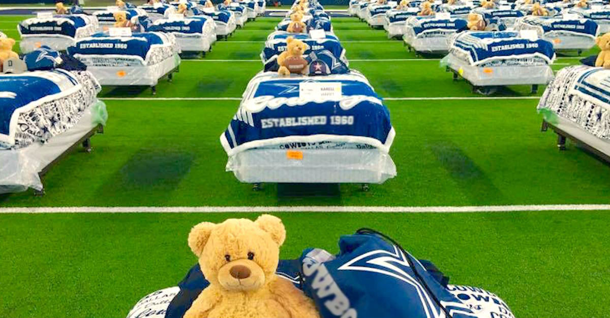 They Line Up 100 Beds On A Football Field. Who Walks In The Door ...