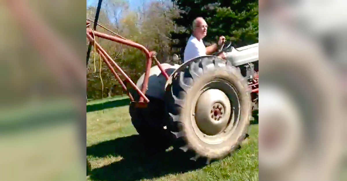 Grandma Has A Blast Riding This Crazy Tractor Swing