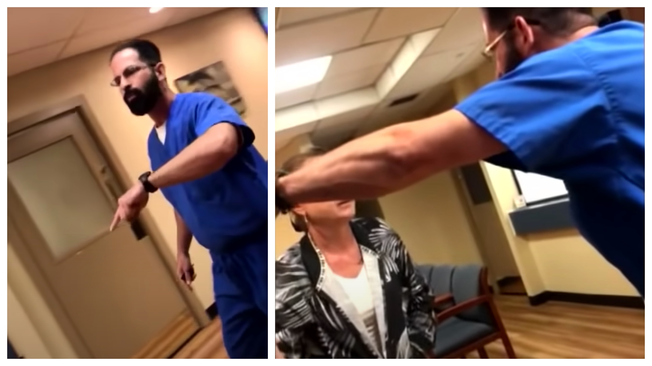 Personal Video Footage Shows A Doctor Throwing A Patient Out Of His Office