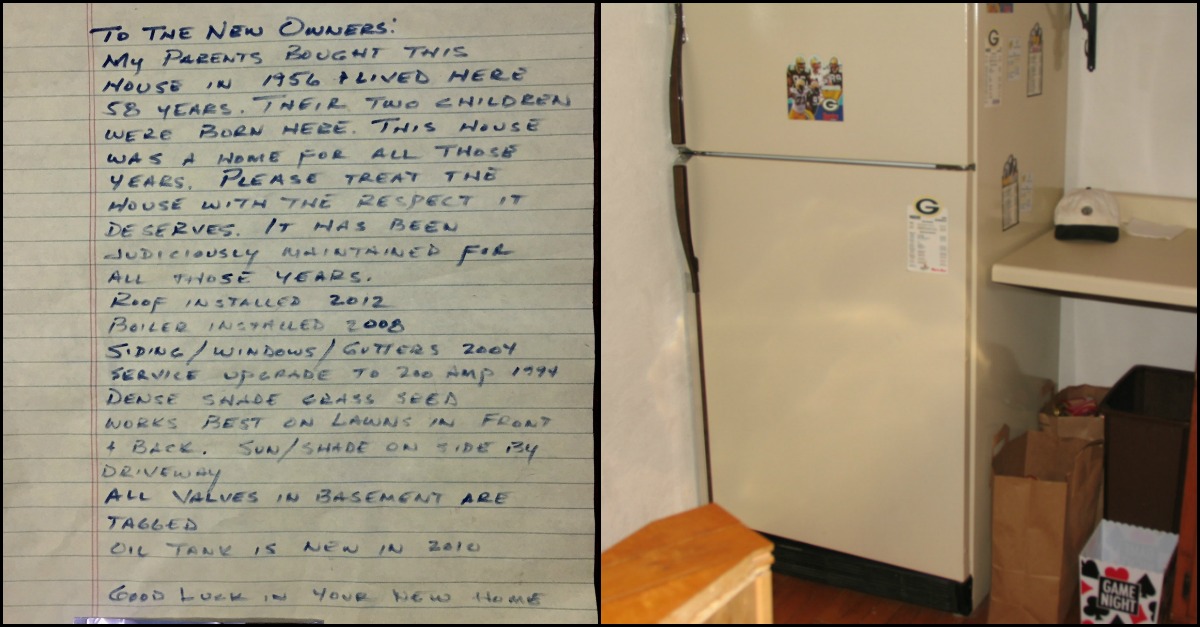 New Homeowners Pull Out The Old Fridge To Discover Touching Note From ...