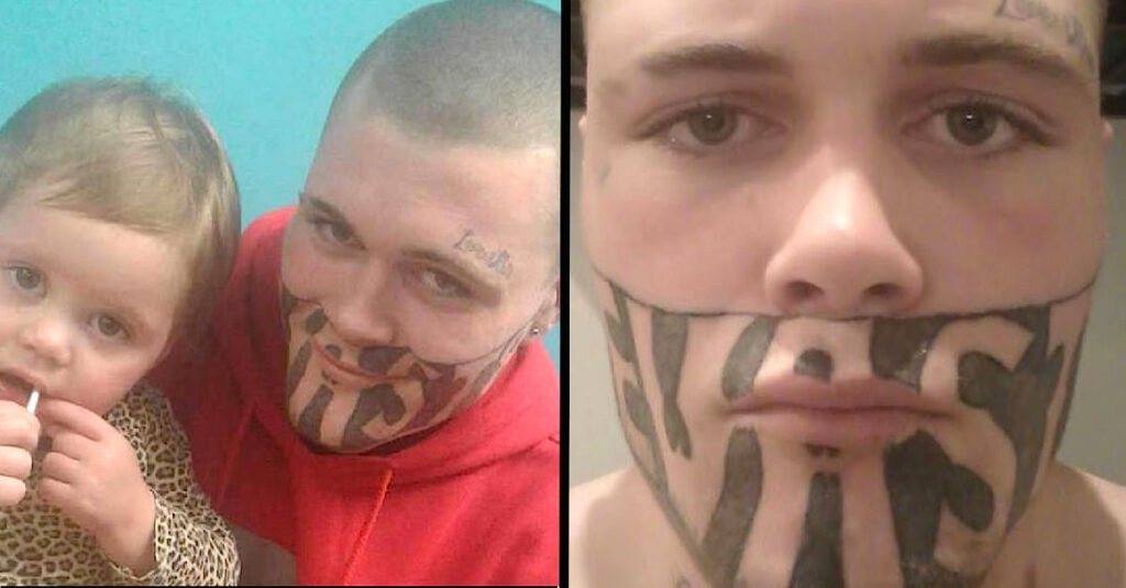 Teen Dad With Giant Face Tattoo Begs For Work