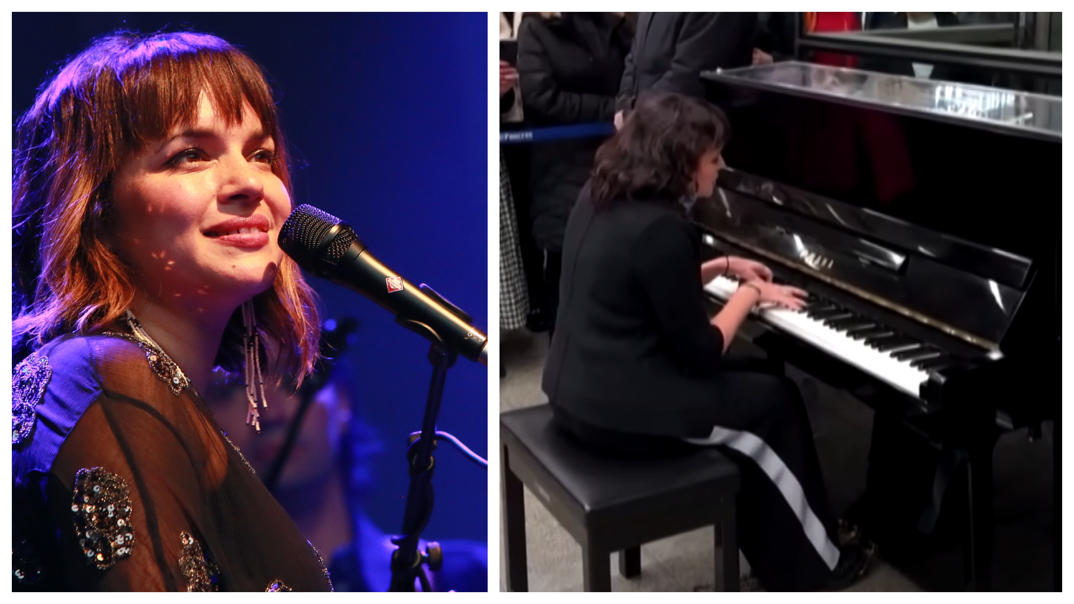 Norah Jones Serenades Londoners At St. Pancras Station