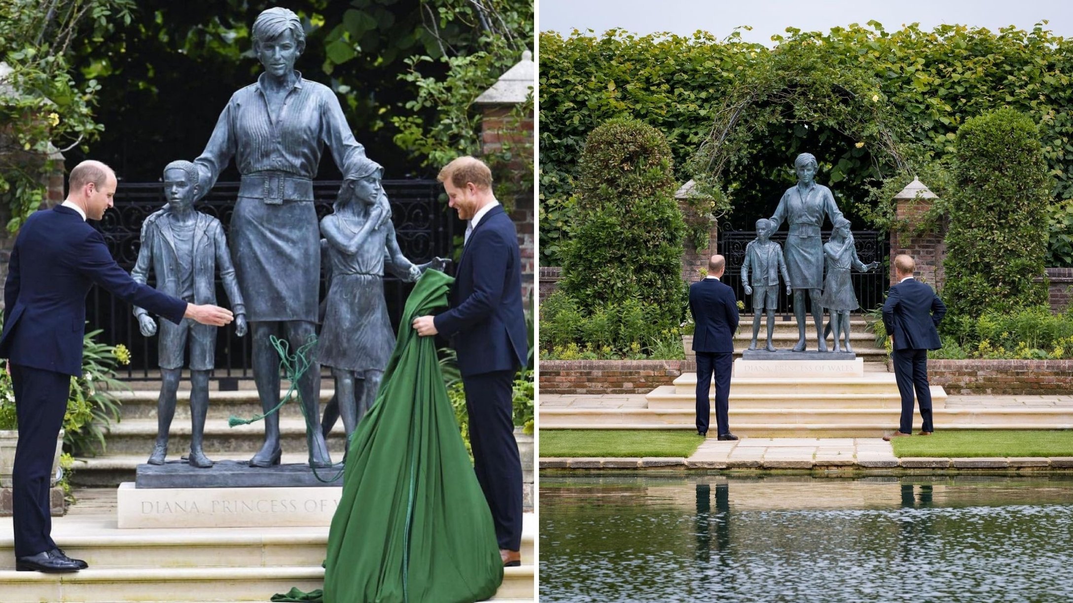 William And Harry Unveil Princess Diana Statue At Sunken Gardens In ...